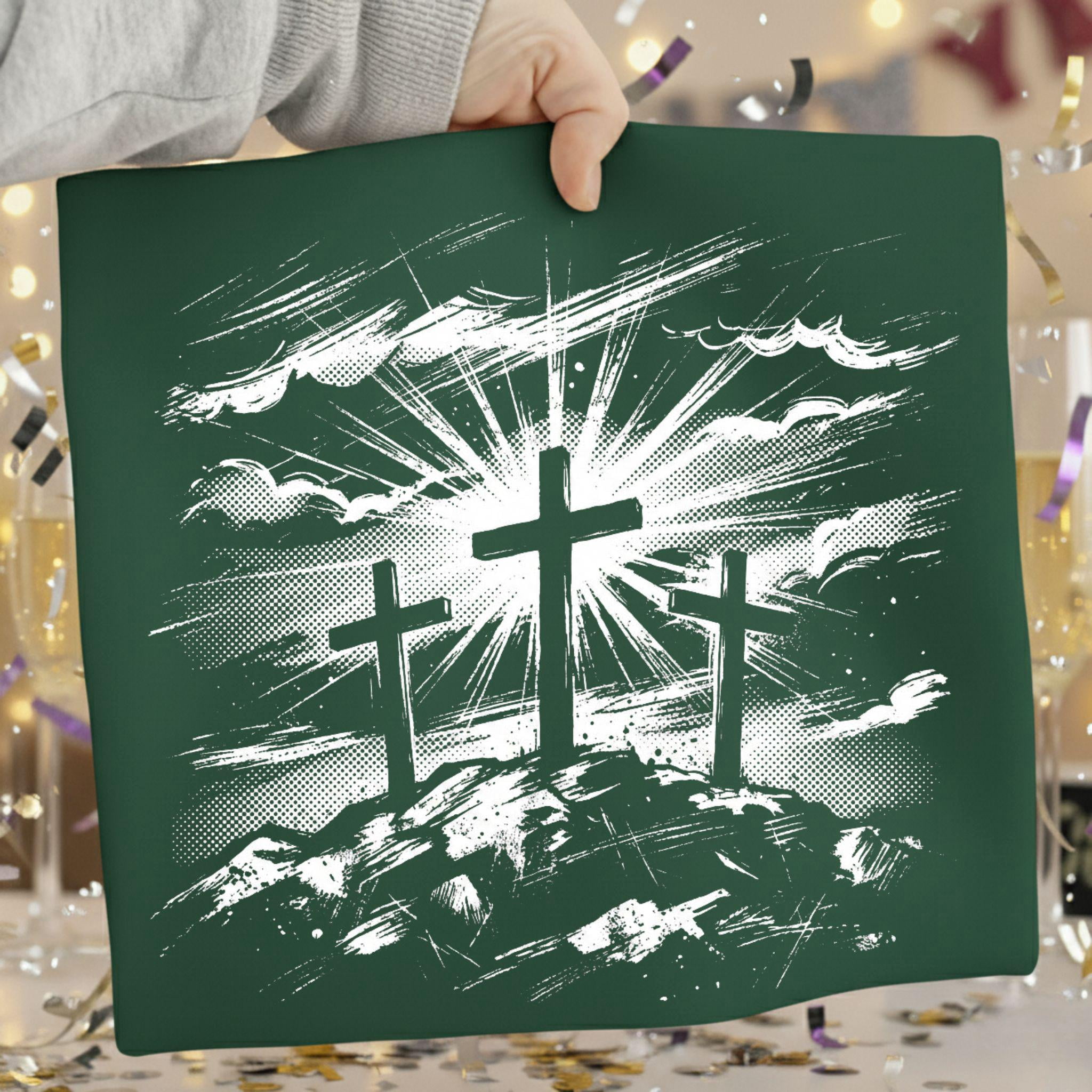 Vintage Calvary Hill Scene T-Shirt with Religious Bible Verse ...