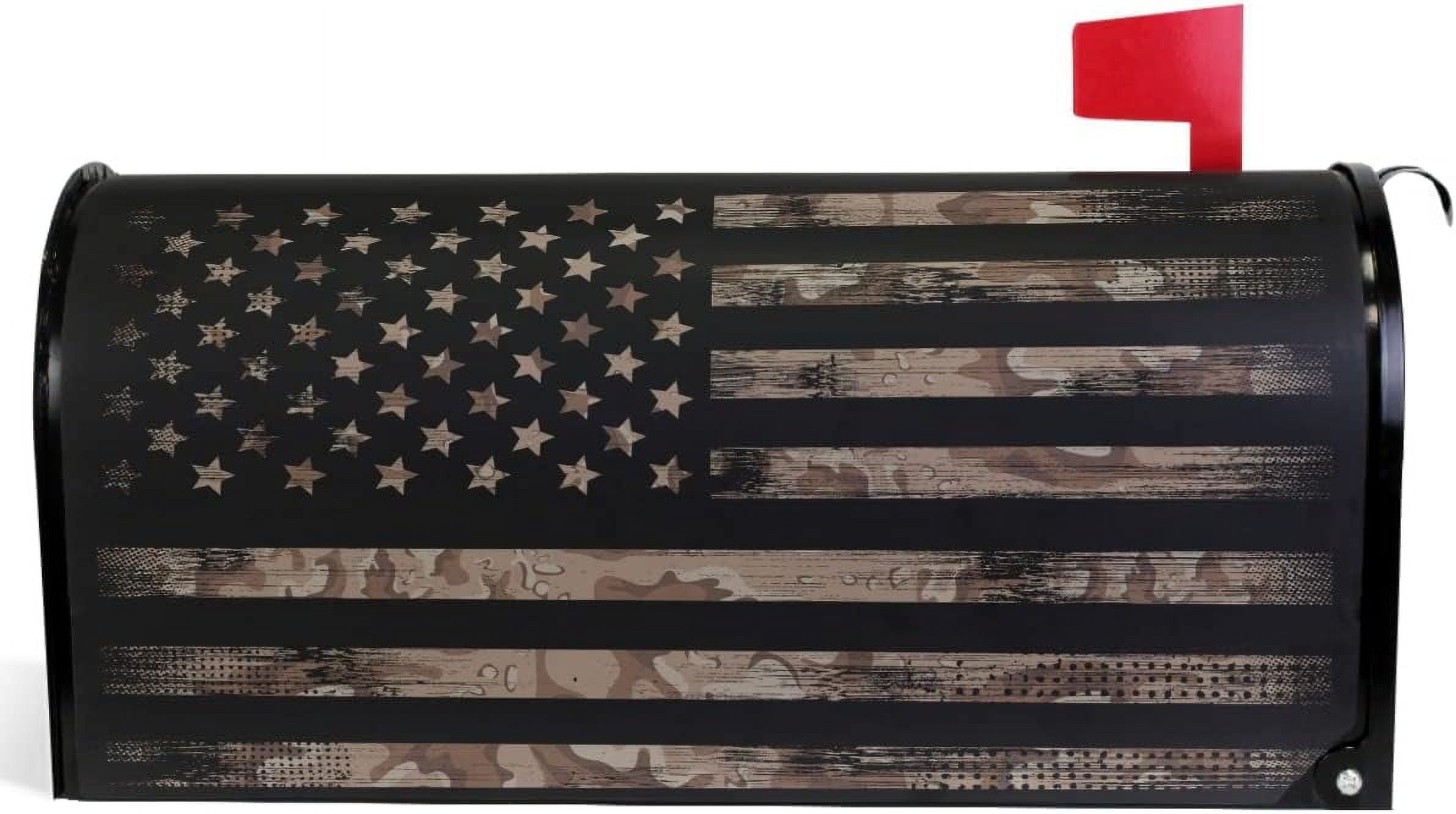 Vintage Camouflage American USA Flag Mailbox Cover Standard Size ...
