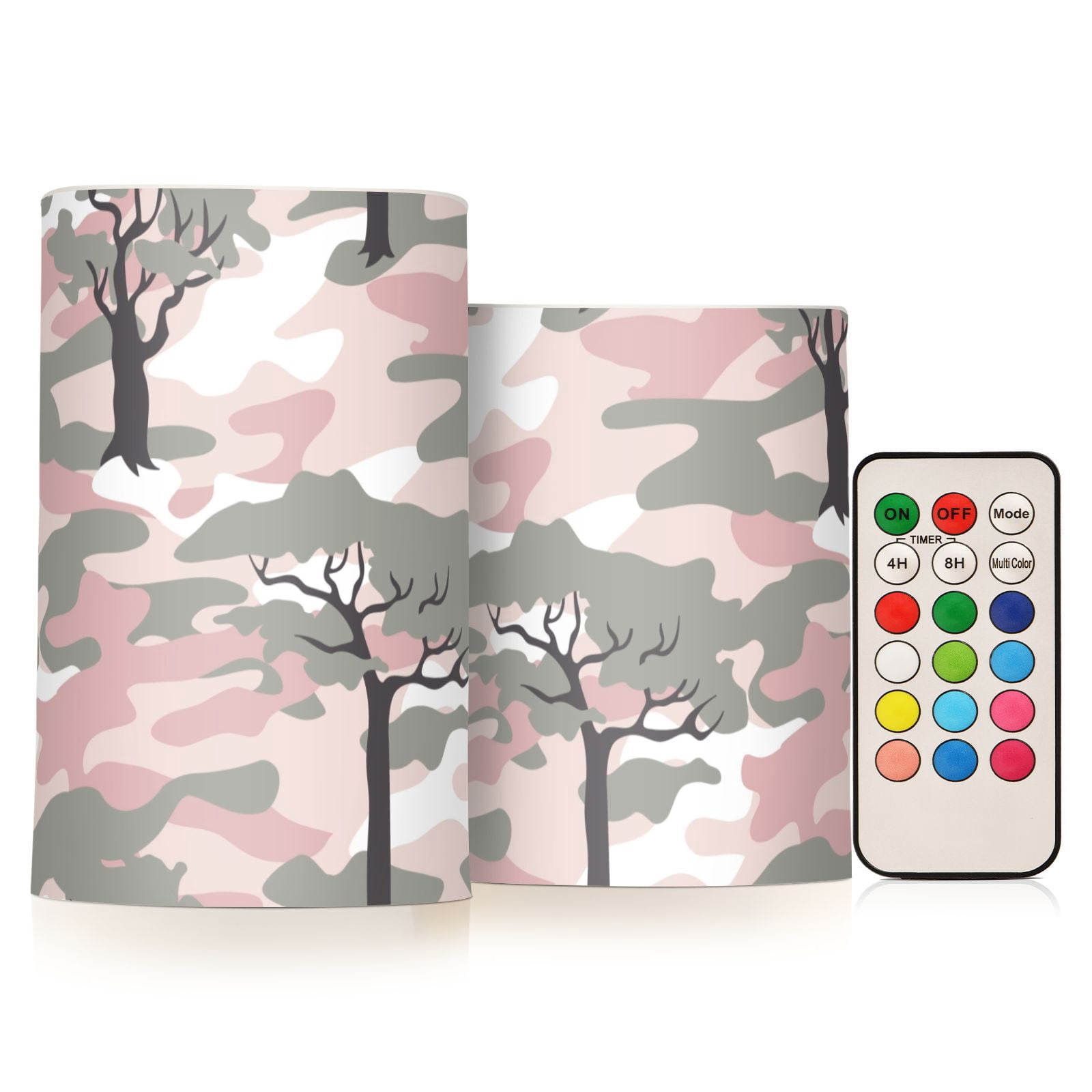 Vintage Camouflage Tree 2 PCS LED Flickering Flameless Candles with ...
