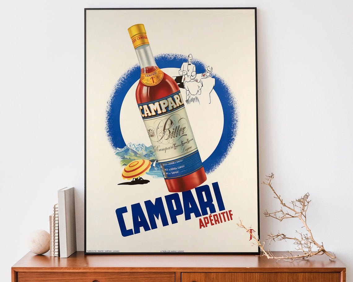 Vintage Campari Apéritif Poster, Art Nouveau French Print, Retro ...