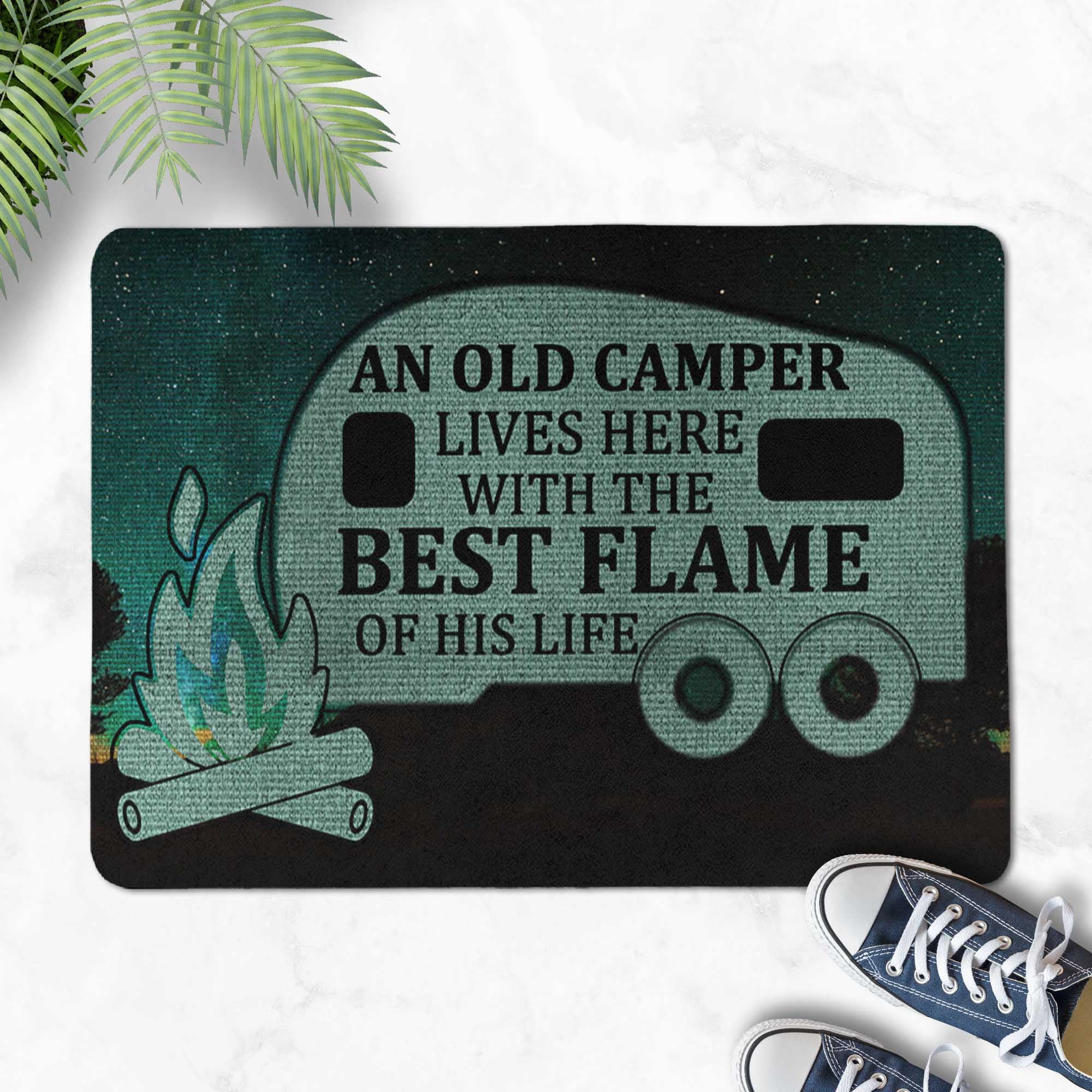 Vintage Camper Doormat – Rustic RV Trailer Rug for Elder Travelers ...