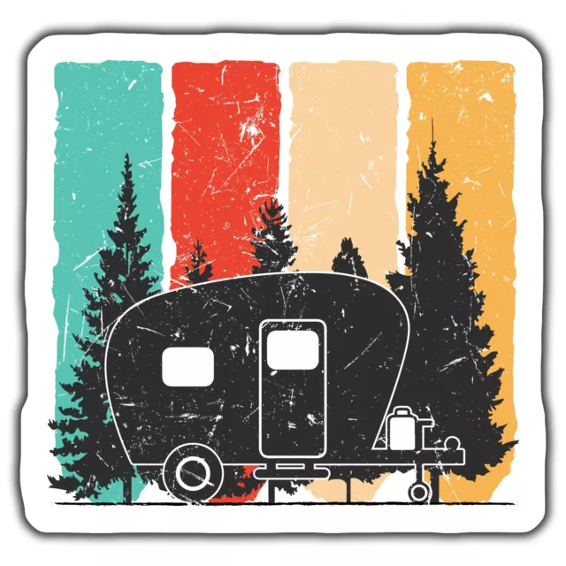 Vintage Camper Sticker, Trees Retro Decal, Rv Adventure Vinyl, Travel ...