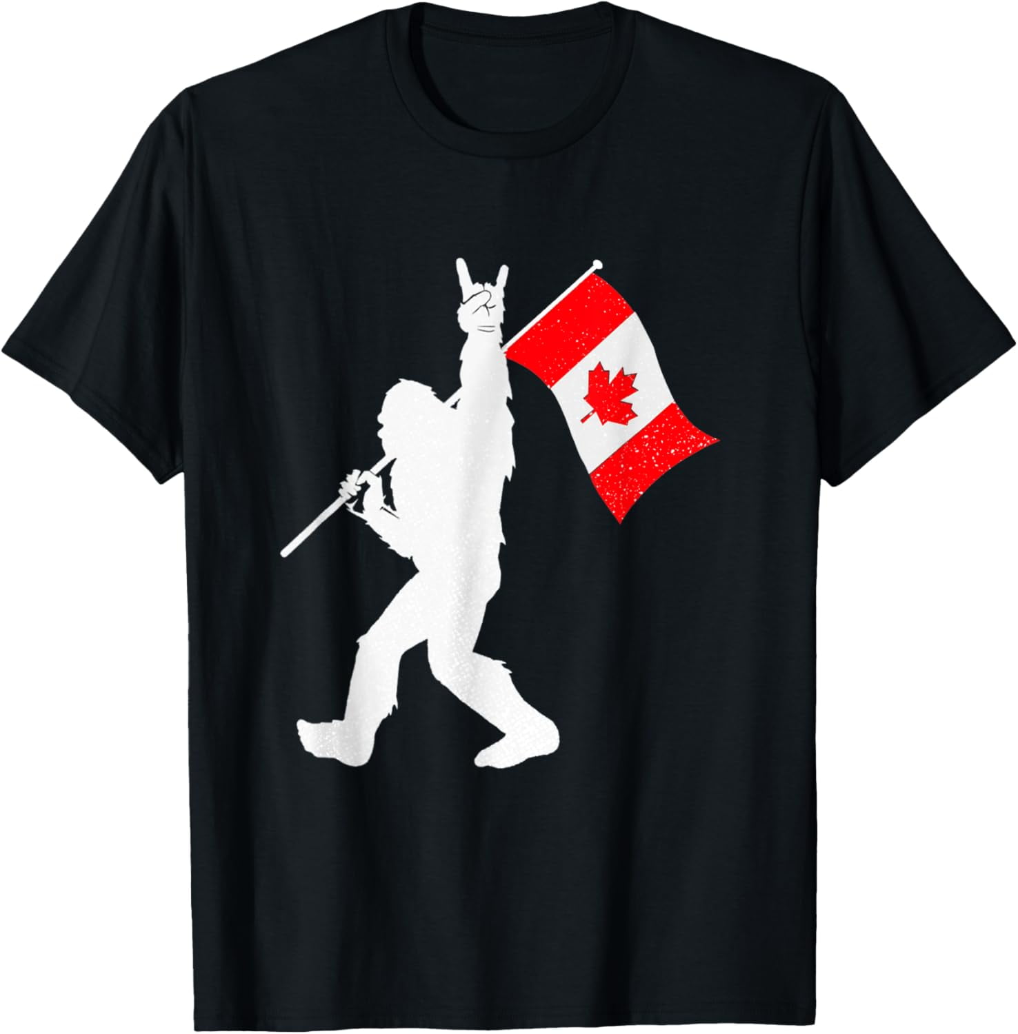 Vintage Canadian BigFoot And Rock'N Roll Funny Canada Day T-Shirt ...