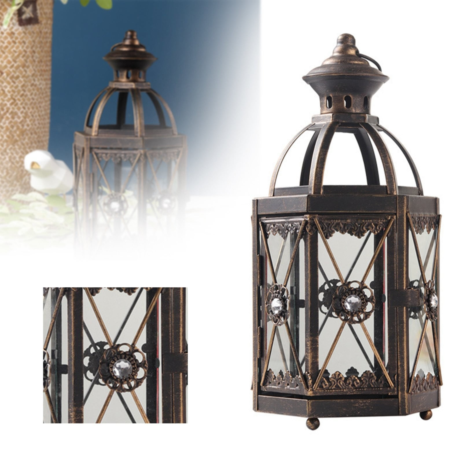 Vintage Candle Lantern Verdsylv Vintage Glass Candle Lantern - Hanging ...