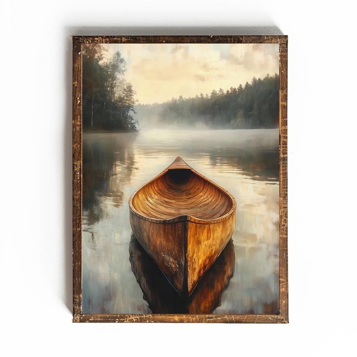 Vintage Canoe Poster Canoe Wall Art For Cabin Decor Rustic Wall Decor ...