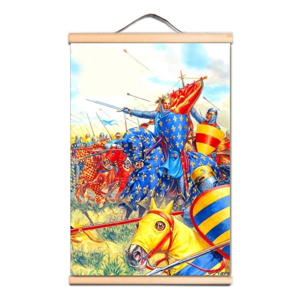Vintage Canvas Print Artwork Medieval Crusader Warrior Wall Art Posters ...