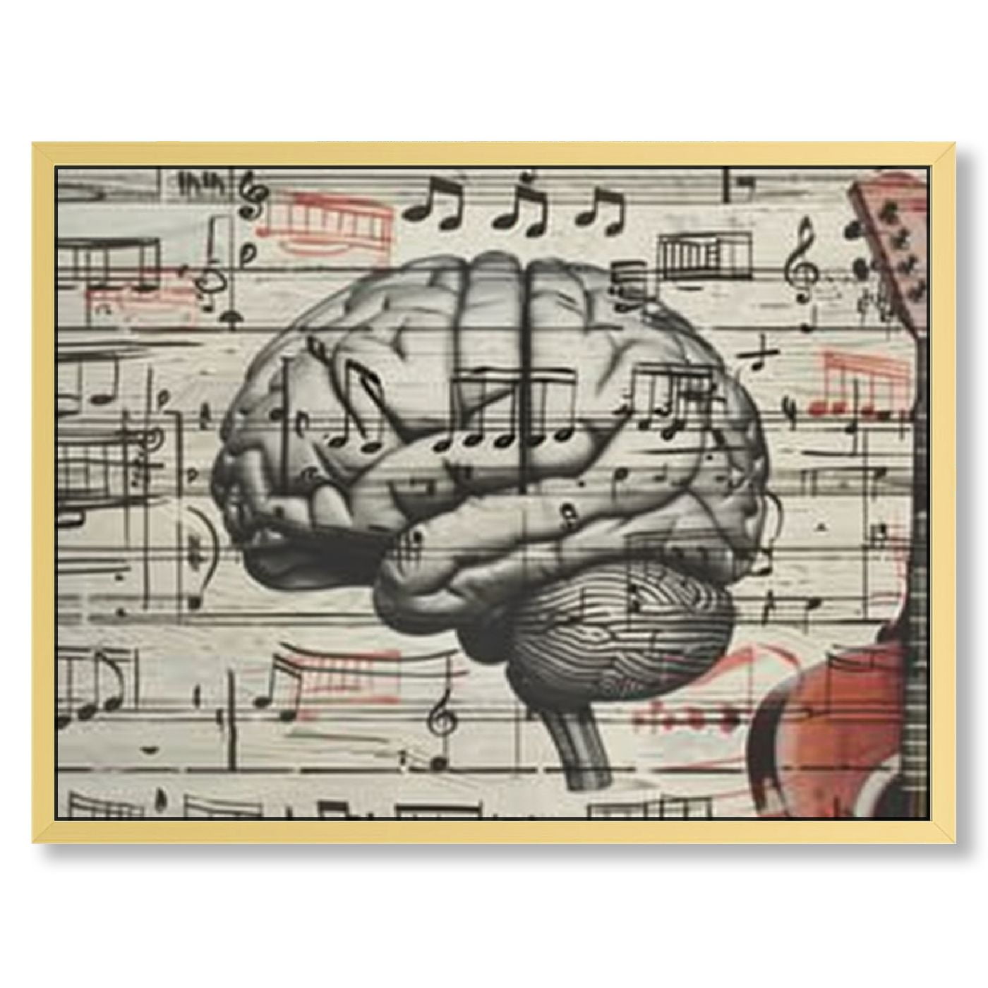 - Vintage Canvas Wall Art Human Brain Left and Right Brain Advantage ...