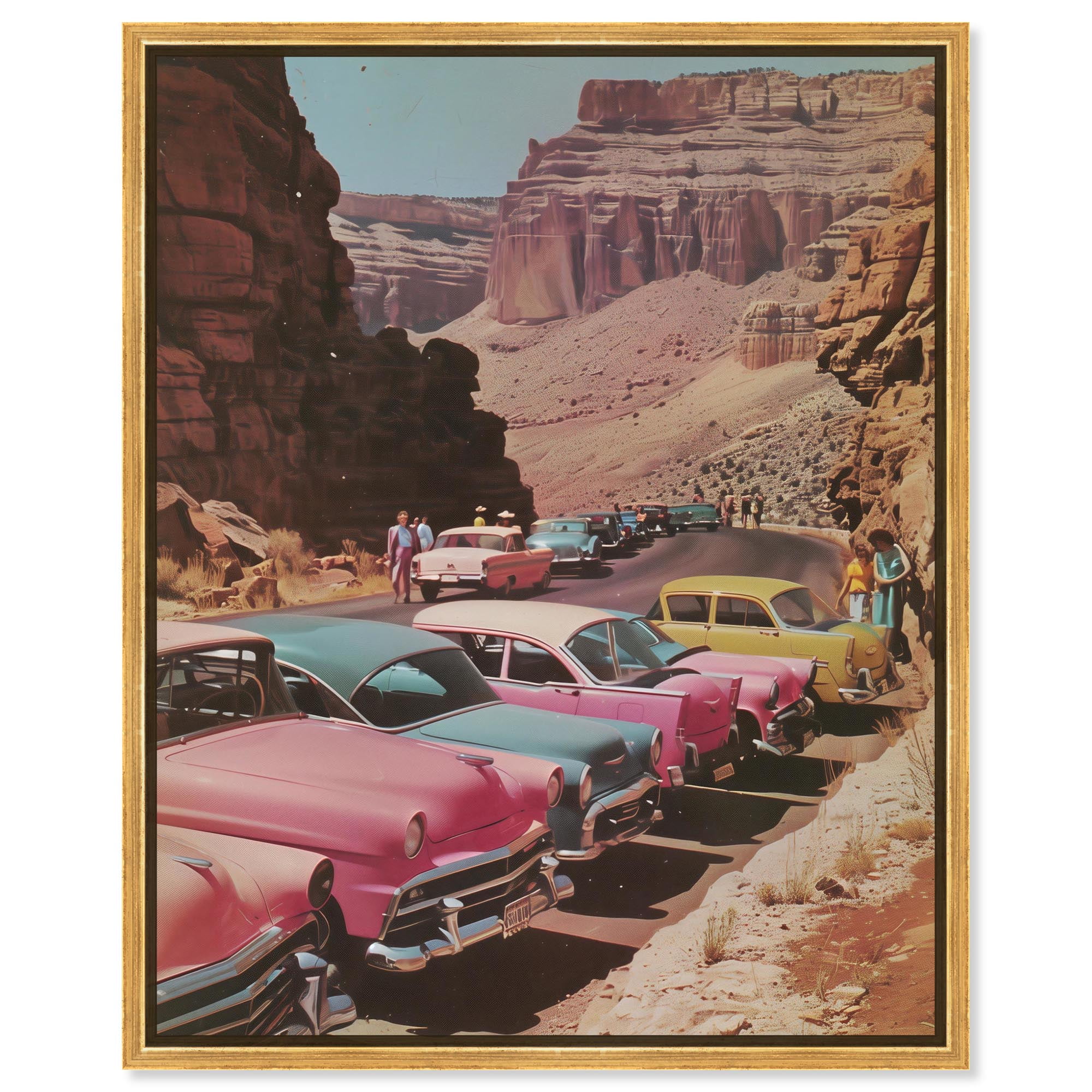 Vintage Canyon Visit Canvas Fashion Photography by Art Remedy, Gold ...