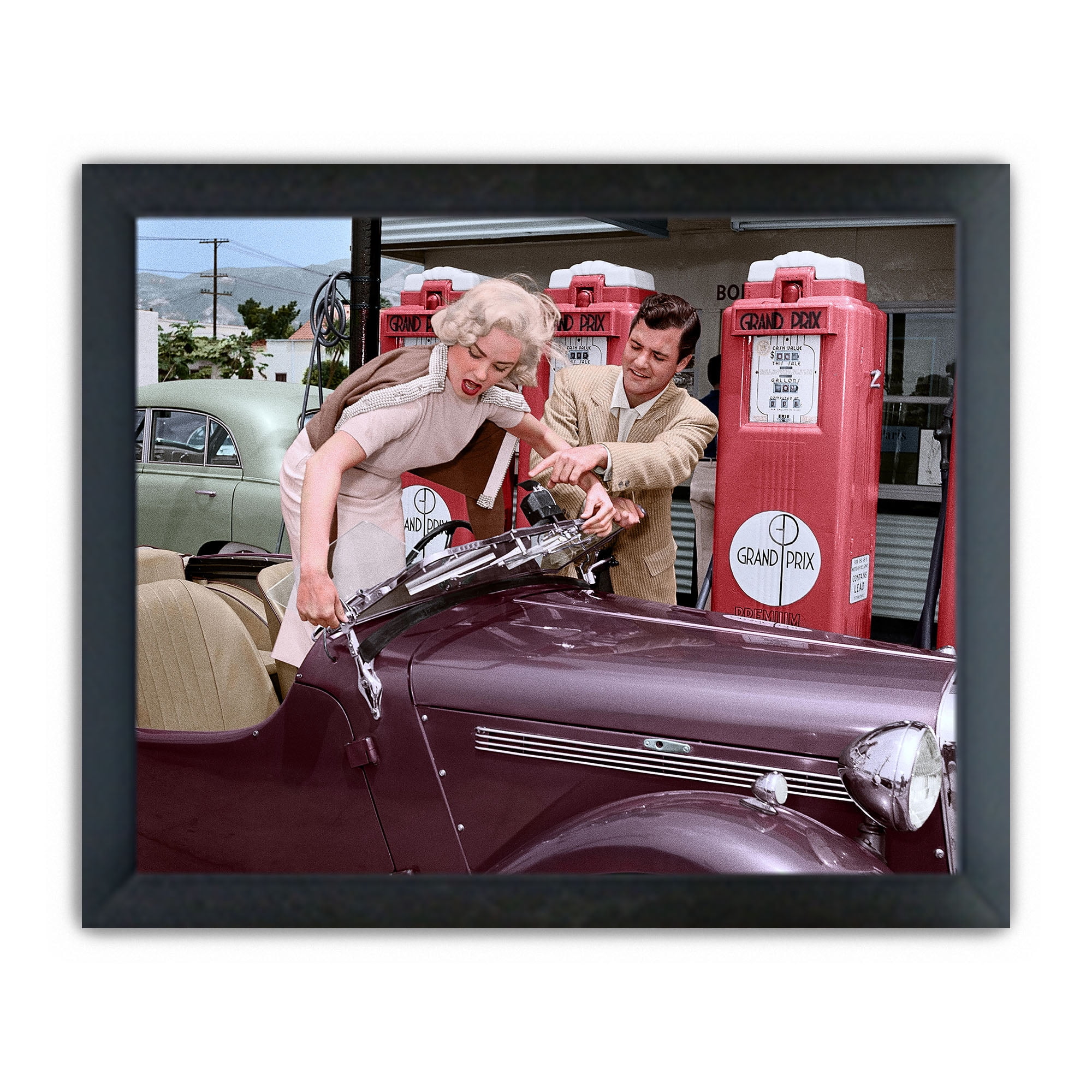 Vintage Capture: Mamie Van Doren And Richard Long Getting Gas, 16X20 ...