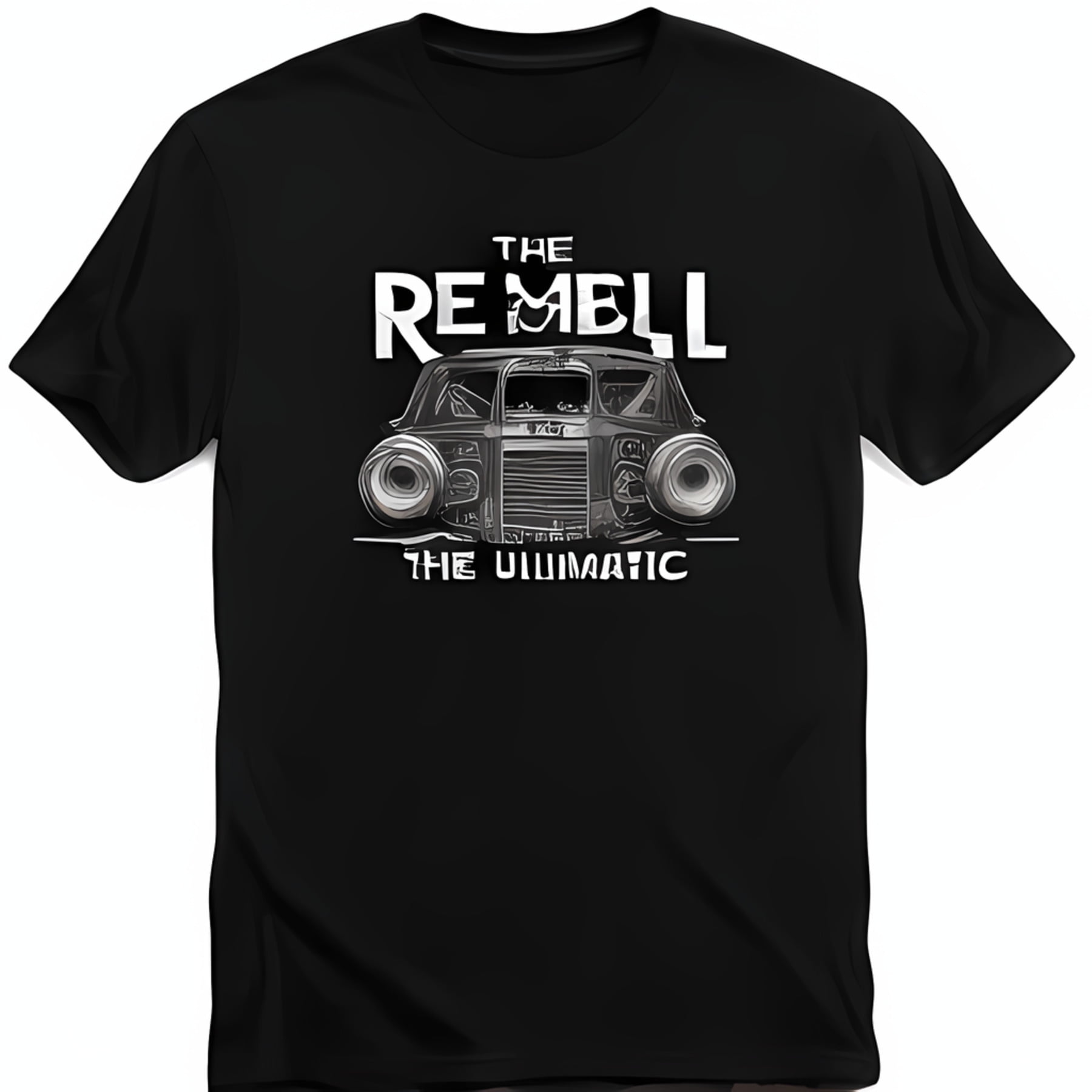 Vintage Car & Bold Text Black T-Shirt Design Classic Aesthetics ...