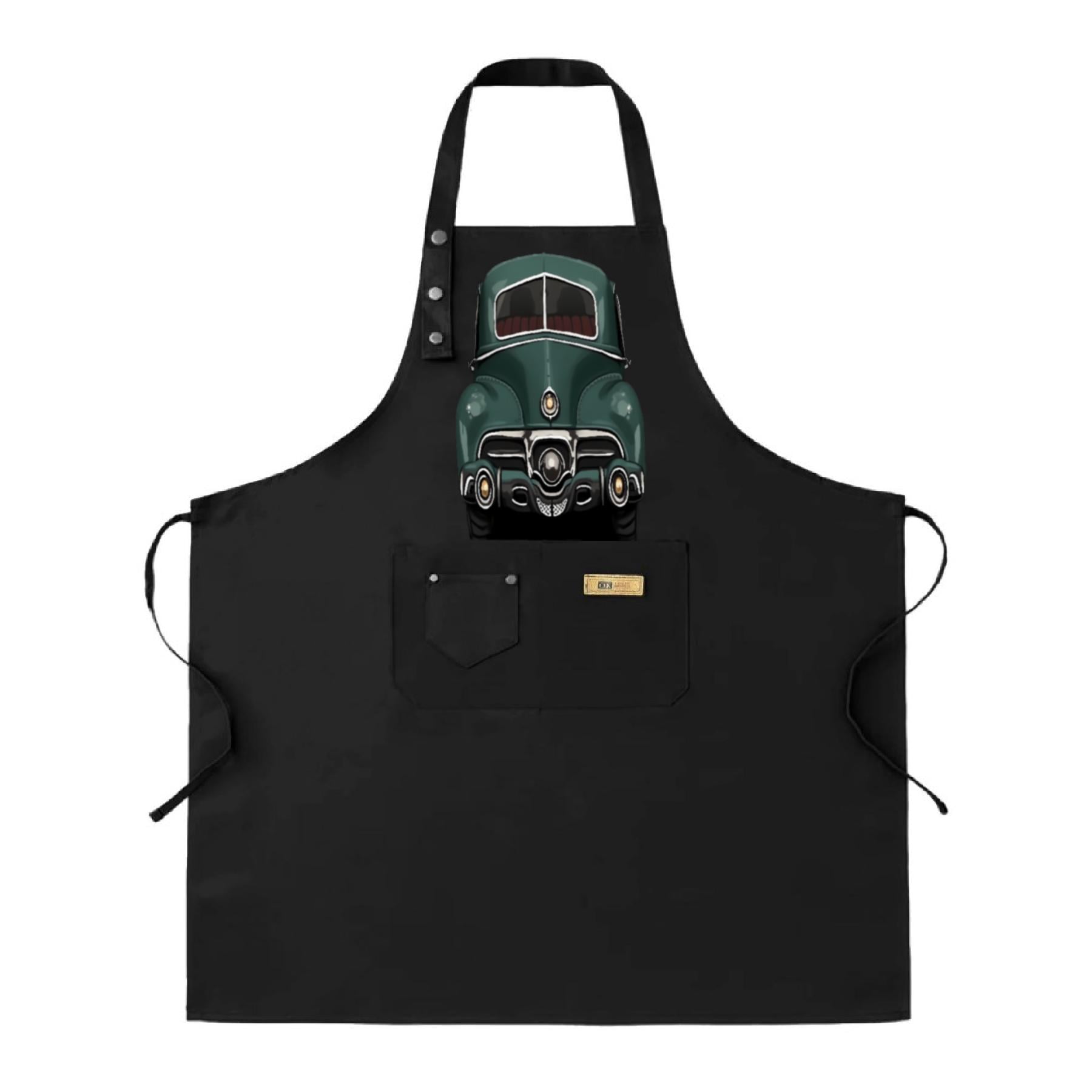 Vintage Car Design Apron - 2 Pack Adjustable Bib Apron with 2 Pockets ...