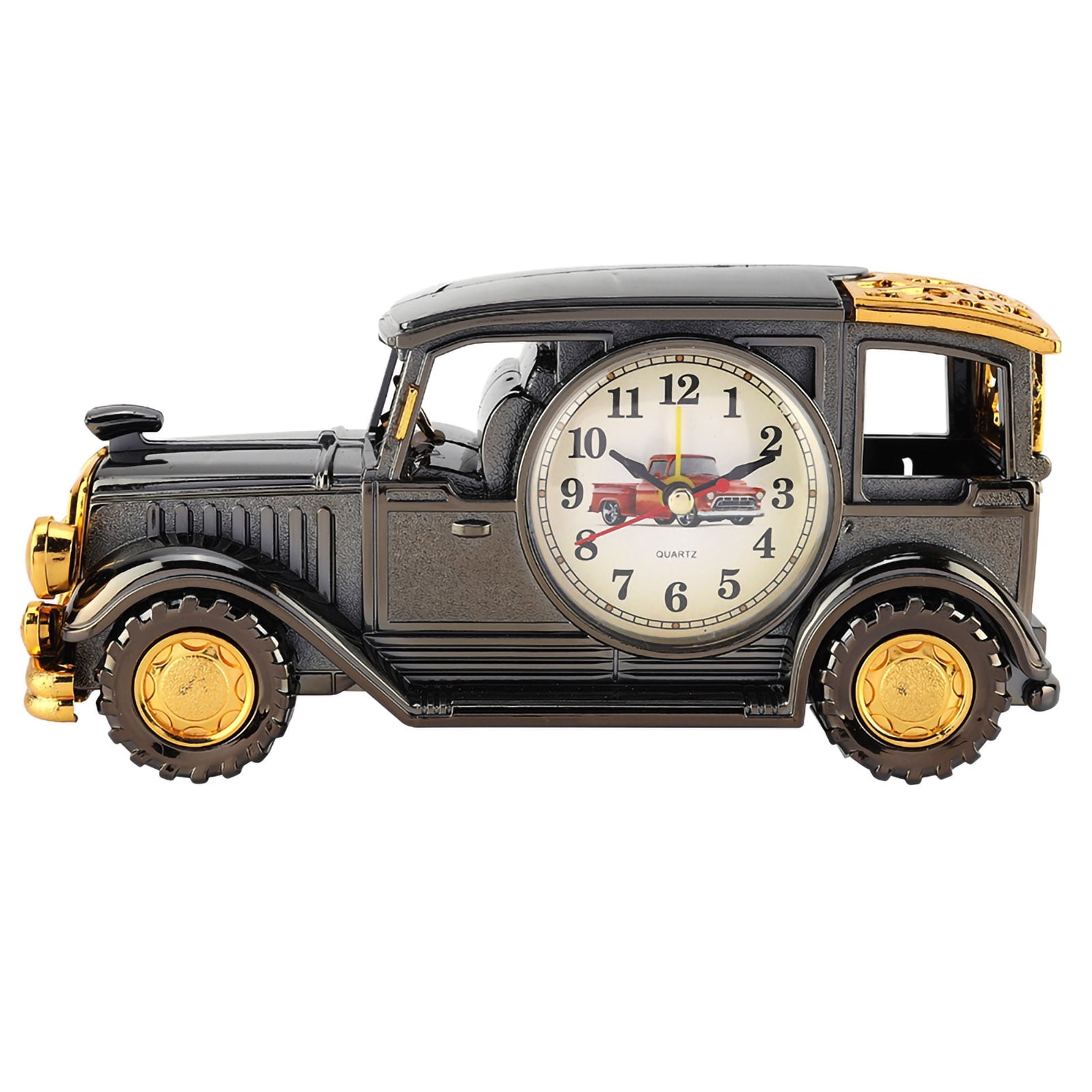 Vintage Car Design Multi-Function Desk Alarm Clock - Black Gold (Gift ...
