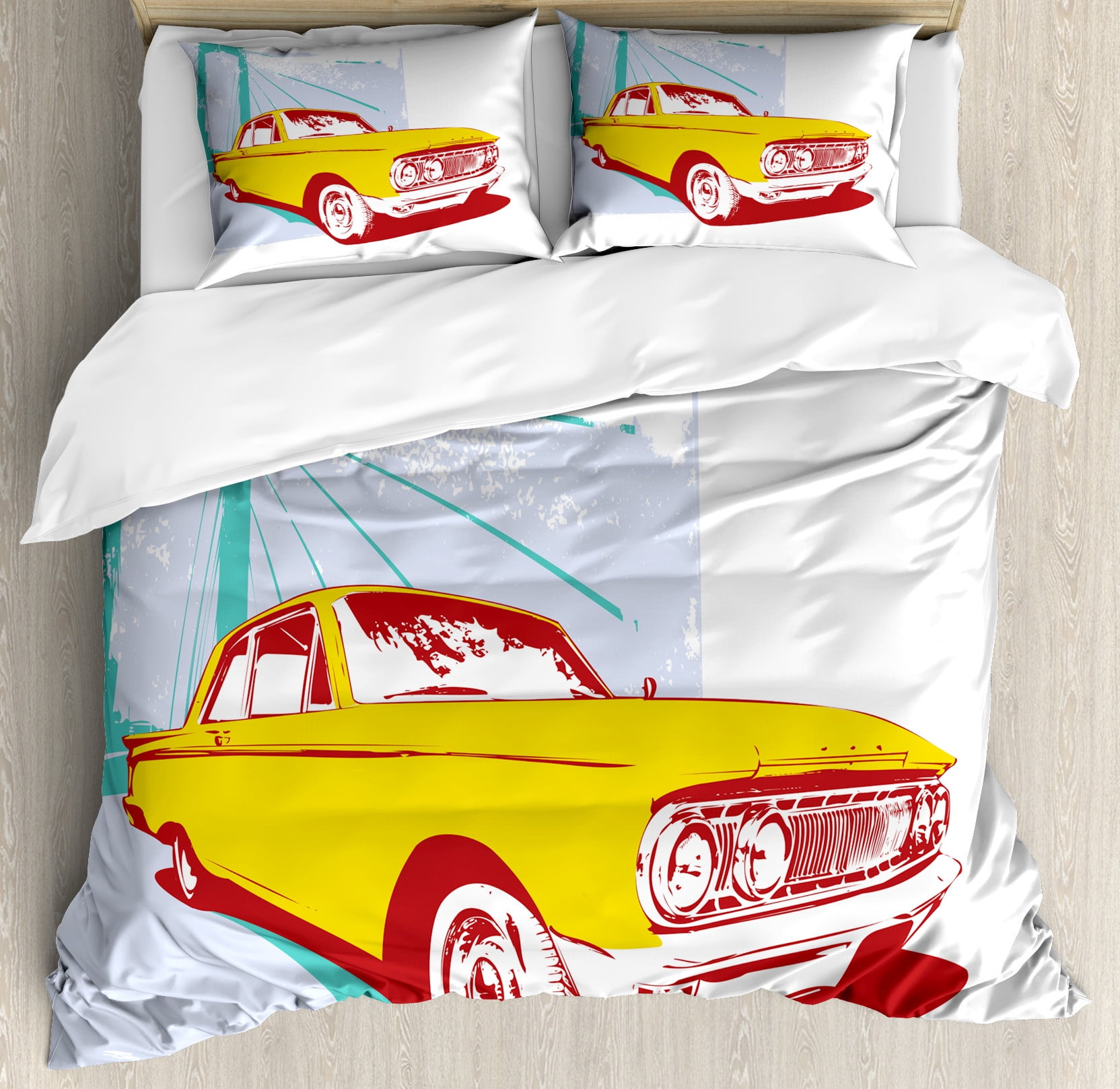 Vintage Car Duvet Cover Sets, Art with Old Vintage Custom Collector's ...