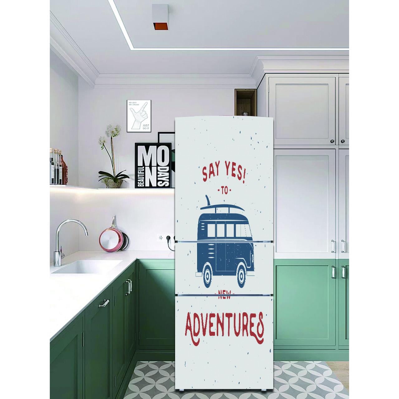Vintage Car Gas Station Door Sticker For Fridge Refrigerator Kitchen ...