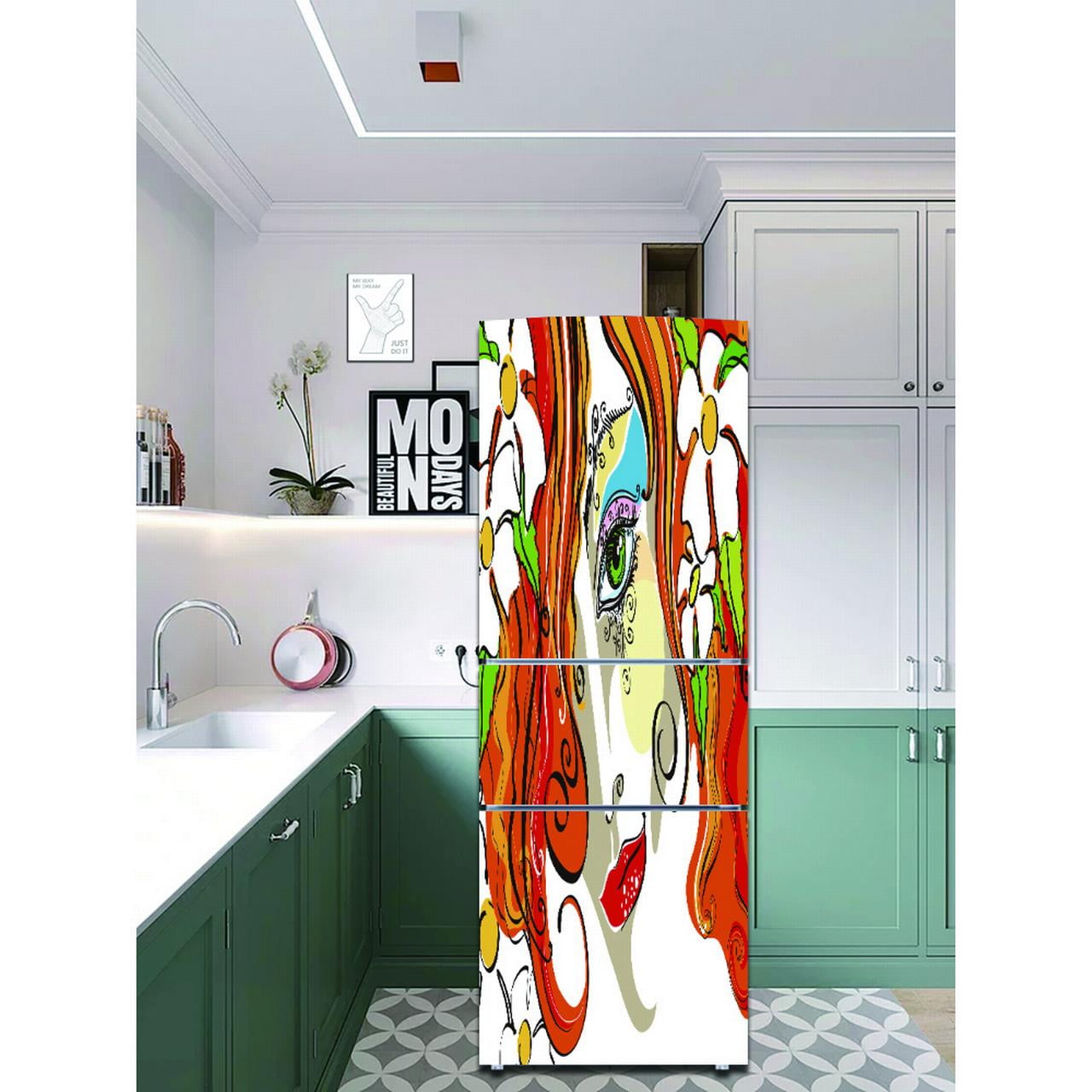 Vintage Car Gas Station Door Sticker For Fridge Refrigerator Kitchen ...