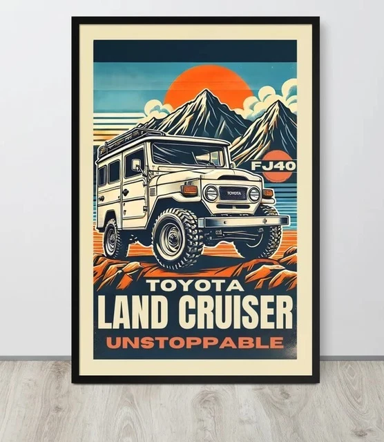 Vintage Car Poster Toyota Land Cruiser Fj40 NO FRAMED POSTER Home Decor ...