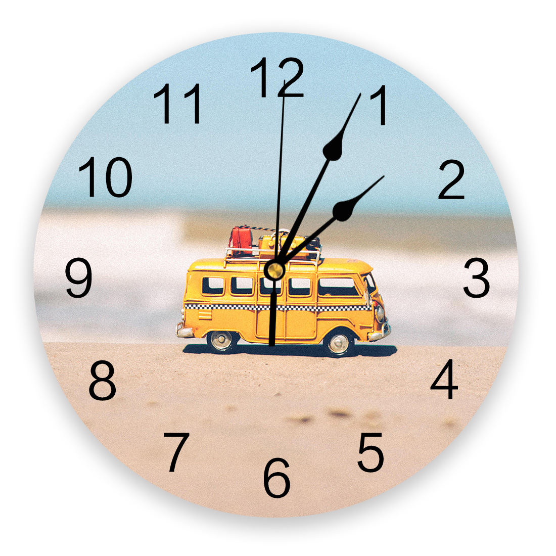 Vintage Car Red Wall Clock for Kids Room Modern Home r Wall Digital ...