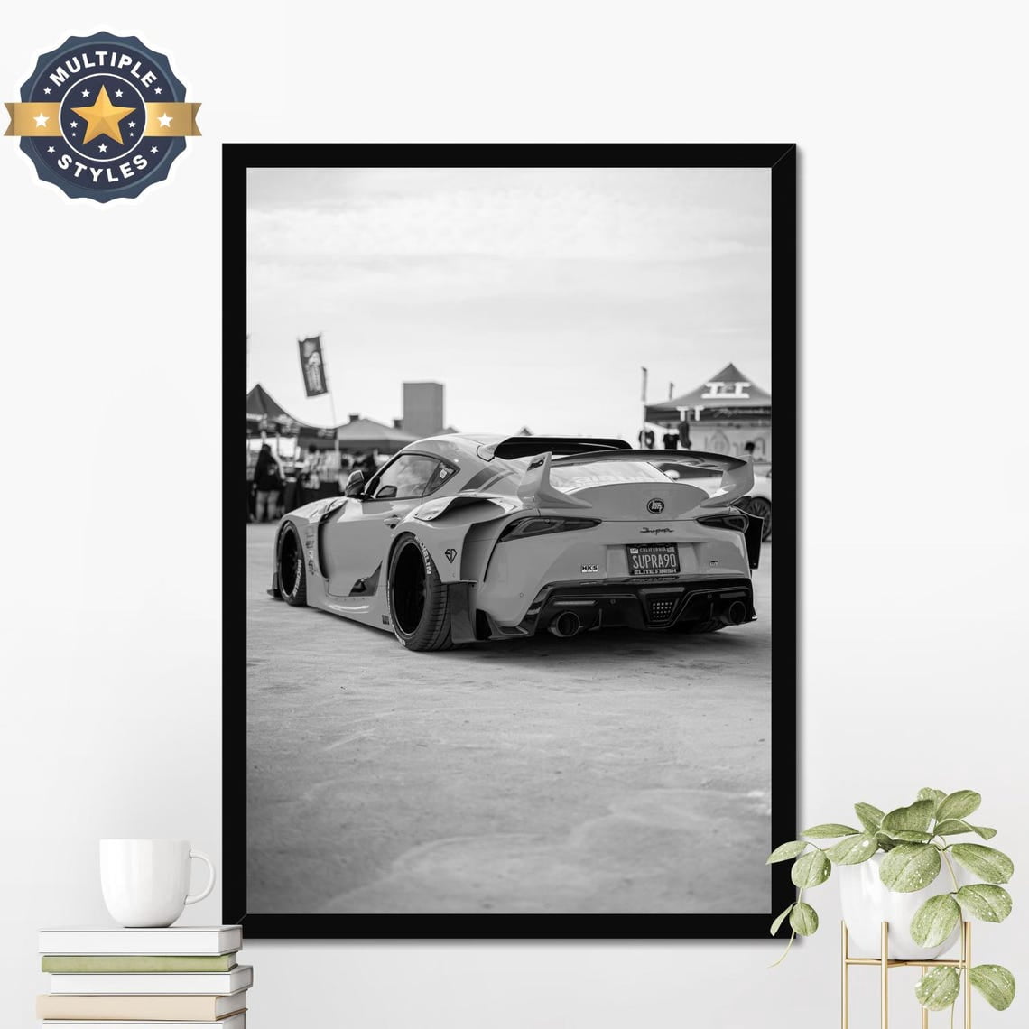Vintage Car, Toyota Supra, Sports Car Wall Art, Wall Decor, Iconic Car ...