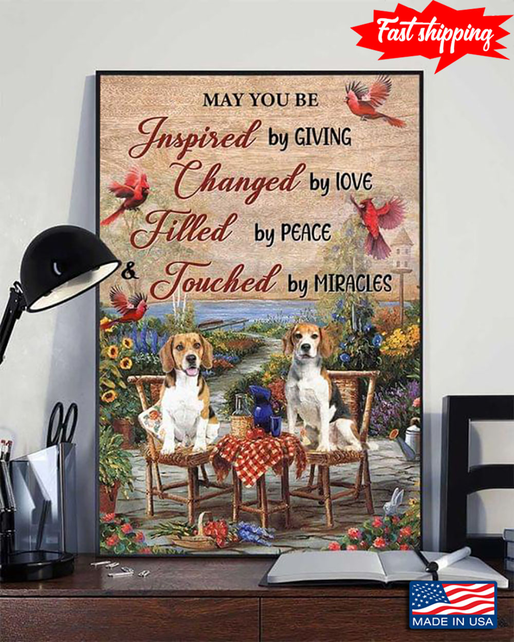 Vintage Cardinals & Beagle Dogs In The Garden May You Be Inspired By ...