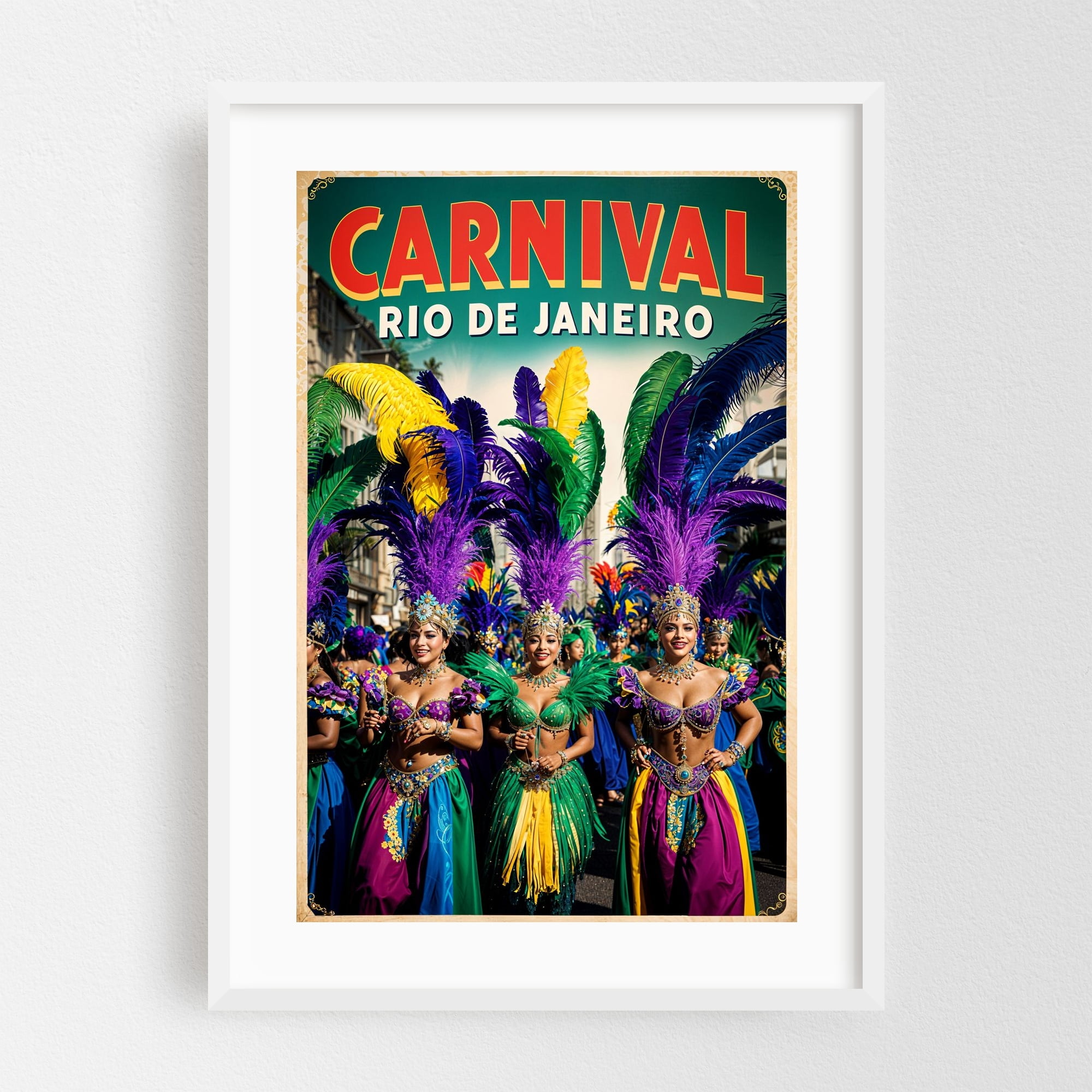 Vintage Carnival in Rio Illustration | Brazilian Festival Art - Rio de ...