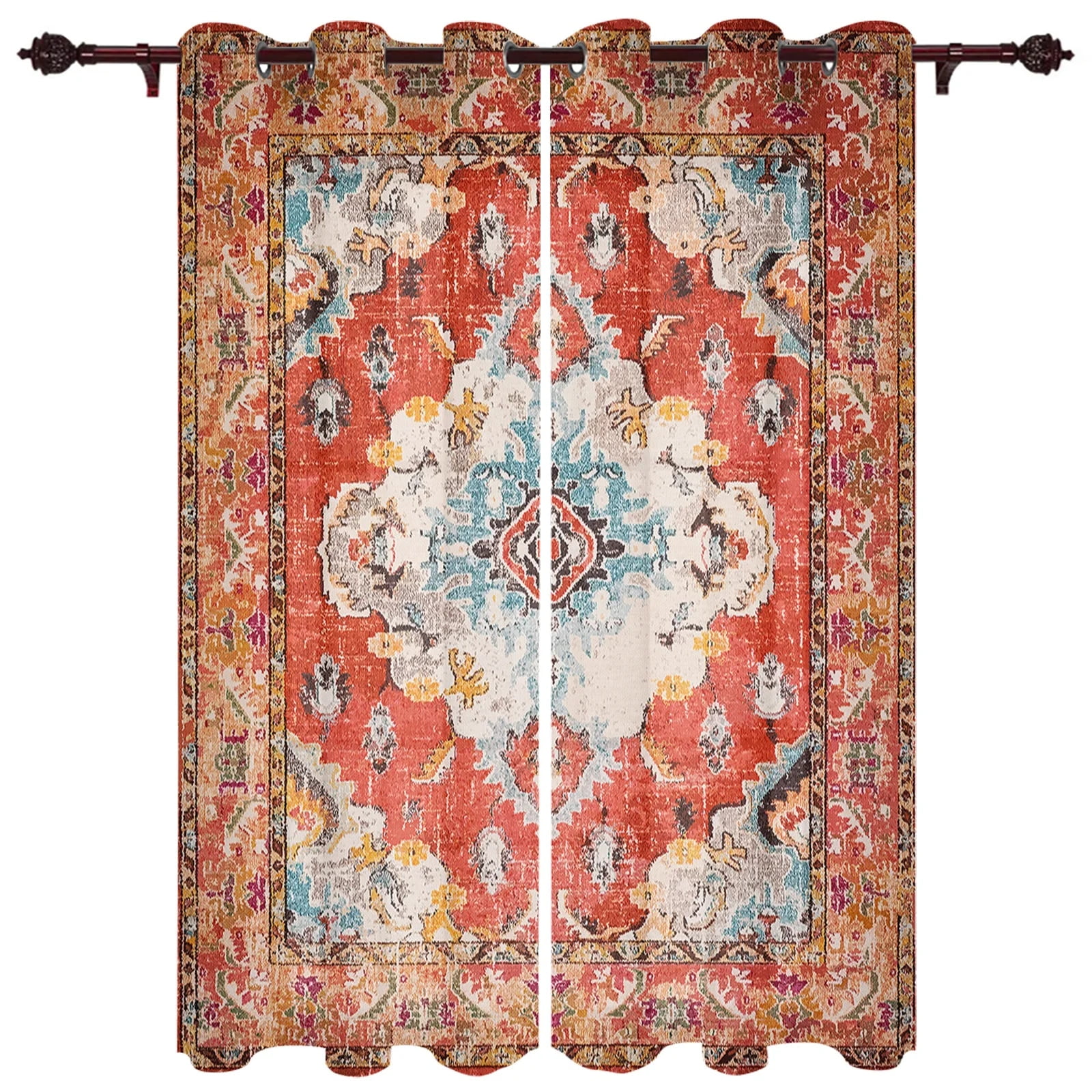 Vintage Carpet Texture Modern Window Curtains for Living Room Bedroom ...