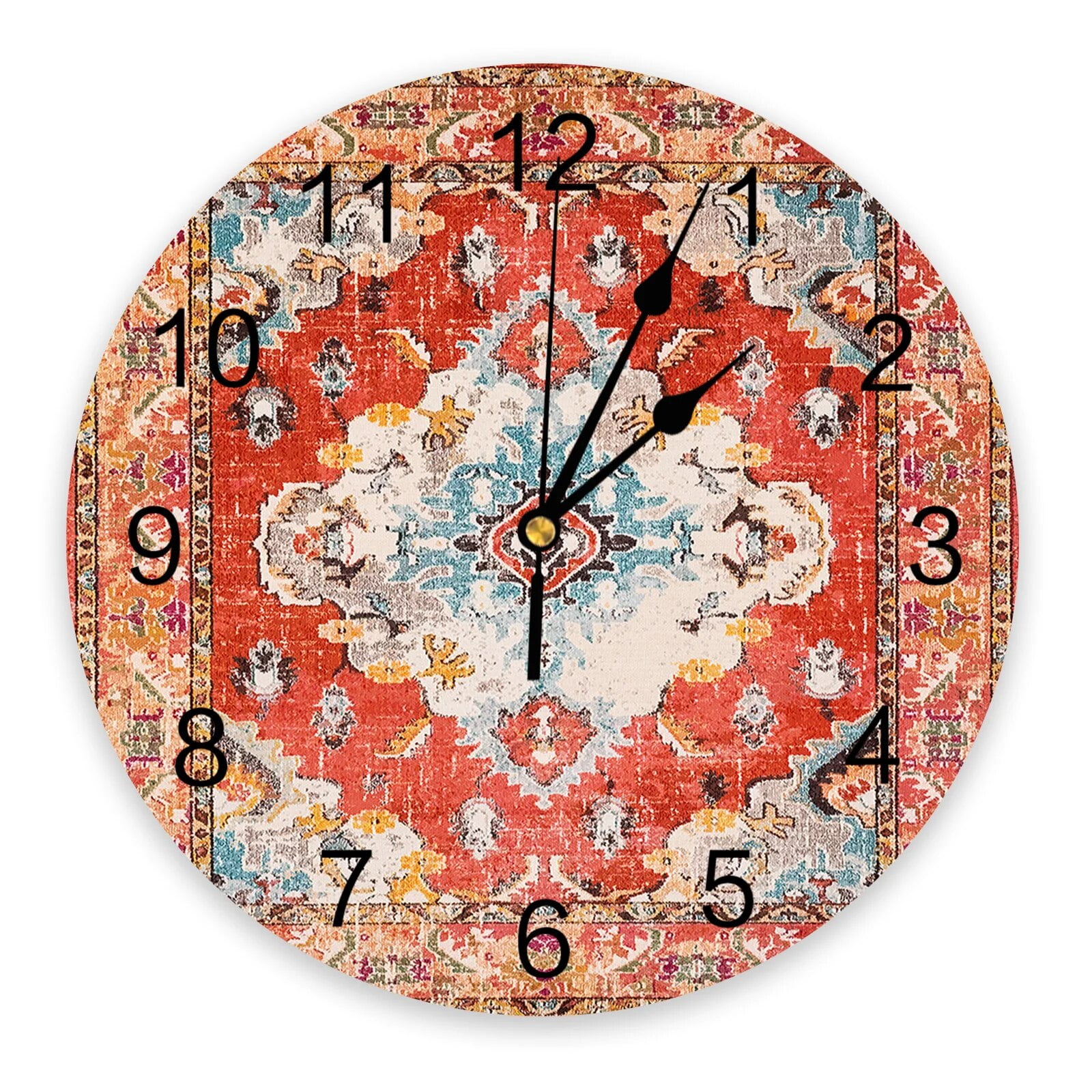 Vintage Carpet Texture Wall Clock Large Modern Kitchen Dinning Round ...