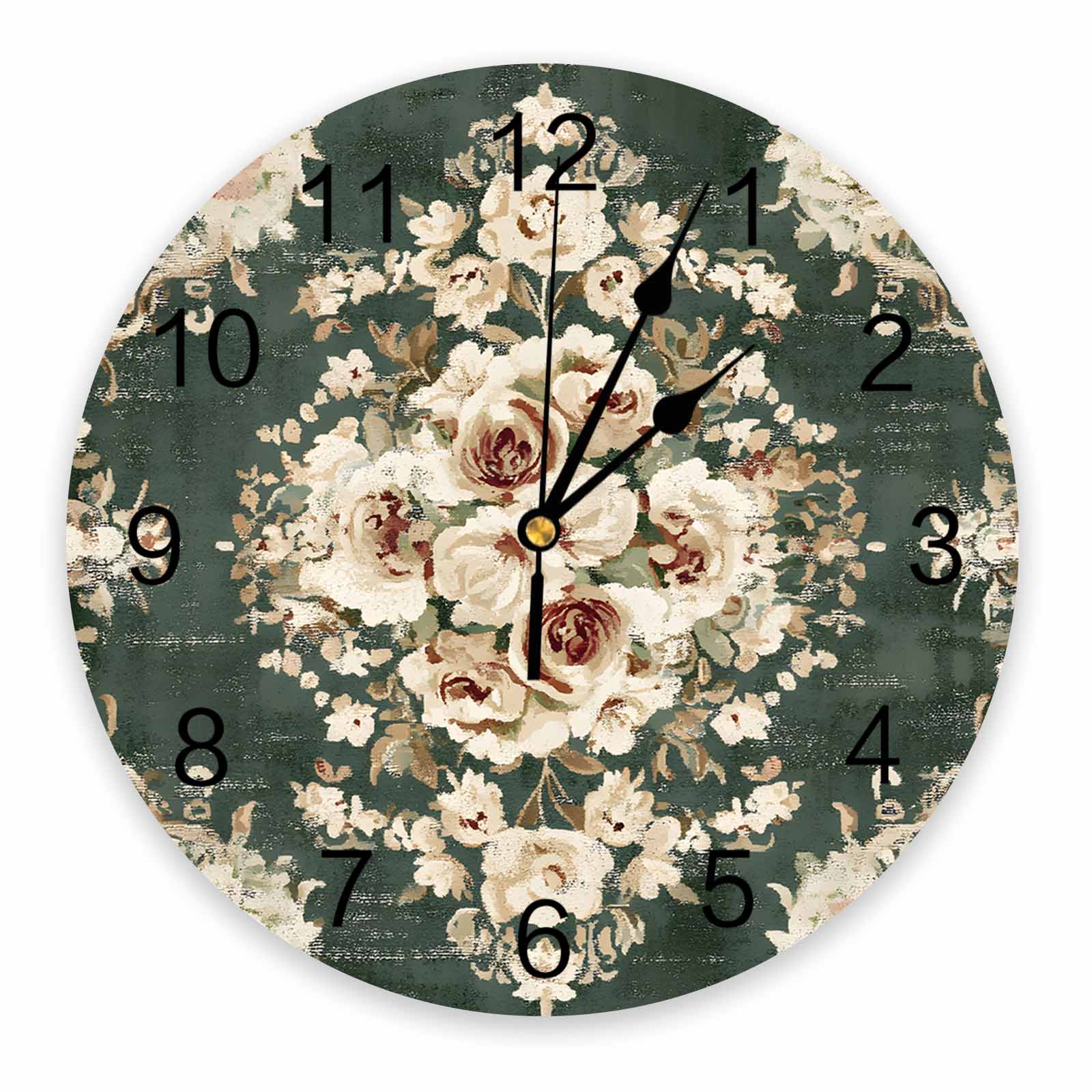 Vintage Carpet With Green Texture PVC Wall Clock Bedroom ration Wall ...
