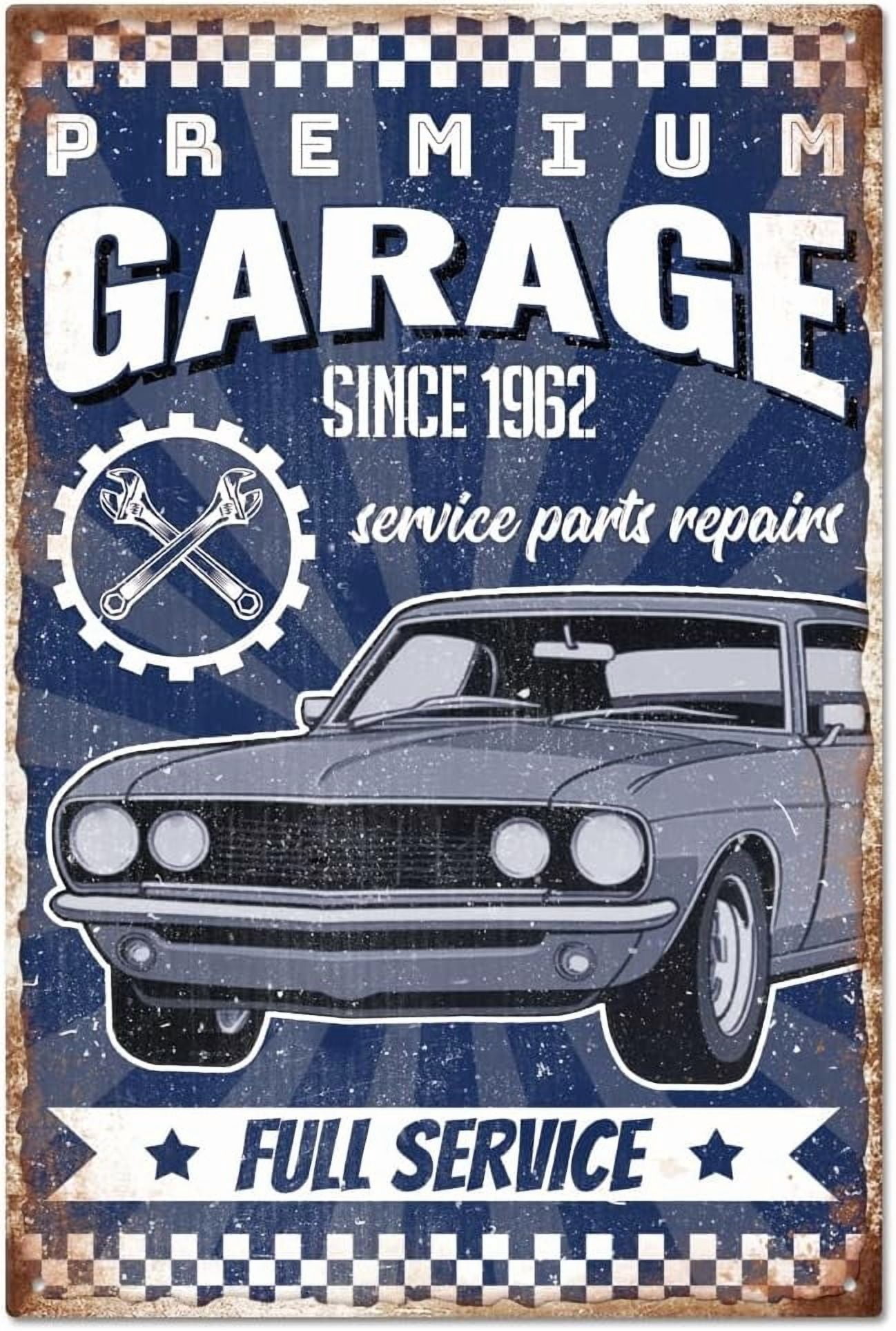 Vintage Cars Repair Tin Sign Garage Service Tin Sign Vintage Metal Tin ...