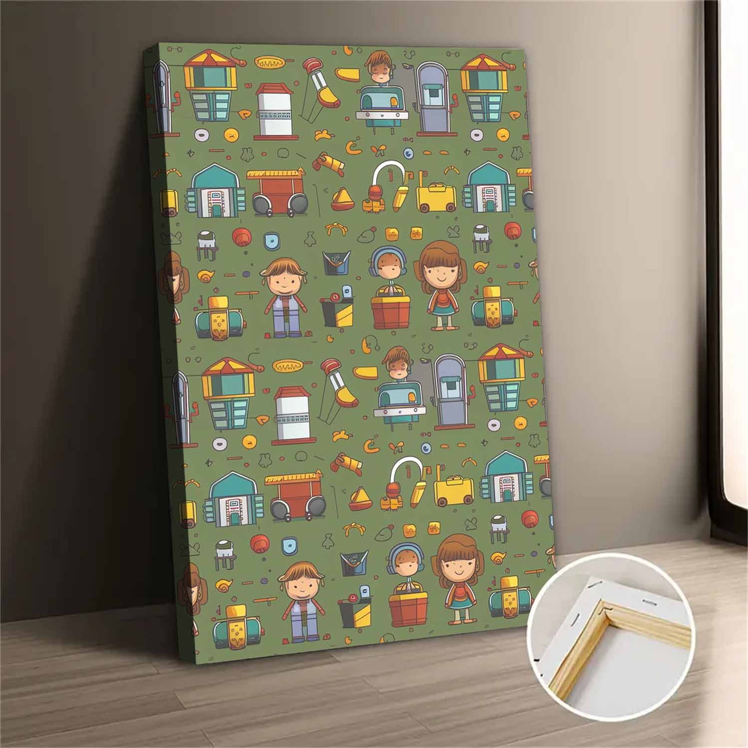 Vintage Cartoon Characters Canvas Wall Art Print - Walmart.com