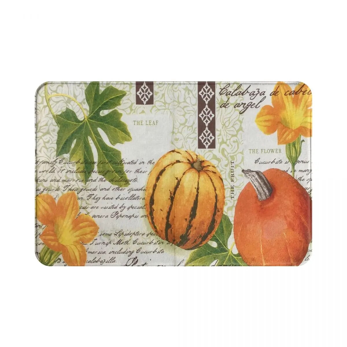 Vintage Cartoon Hand Painted Pumpkin Doormat Welcome Bathroom Entrance ...