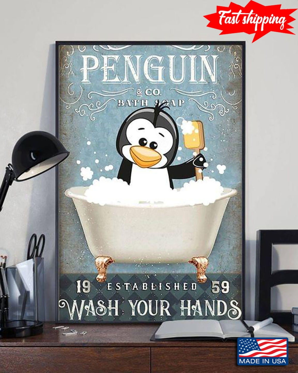 Vintage Cartoon Penguin & Co. Bath Soap Established 1959 Wash Your ...