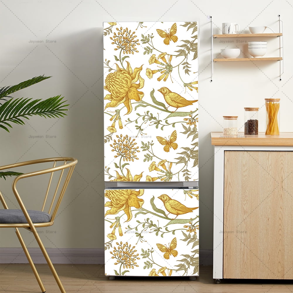 Vintage Carved Refrigerator Stickers with Plant and Flower rations ...