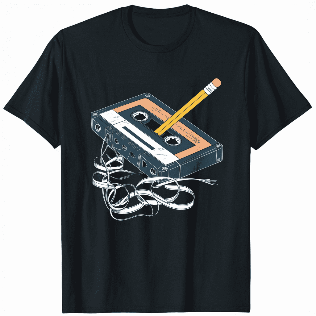 Vintage Cassette Tape 70s 80s Retro Music T-Shirt - Walmart.com