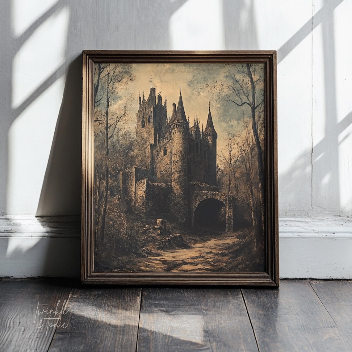 Vintage Castle Art Print Rustic Medieval Wall Dã©Cor Antique ...