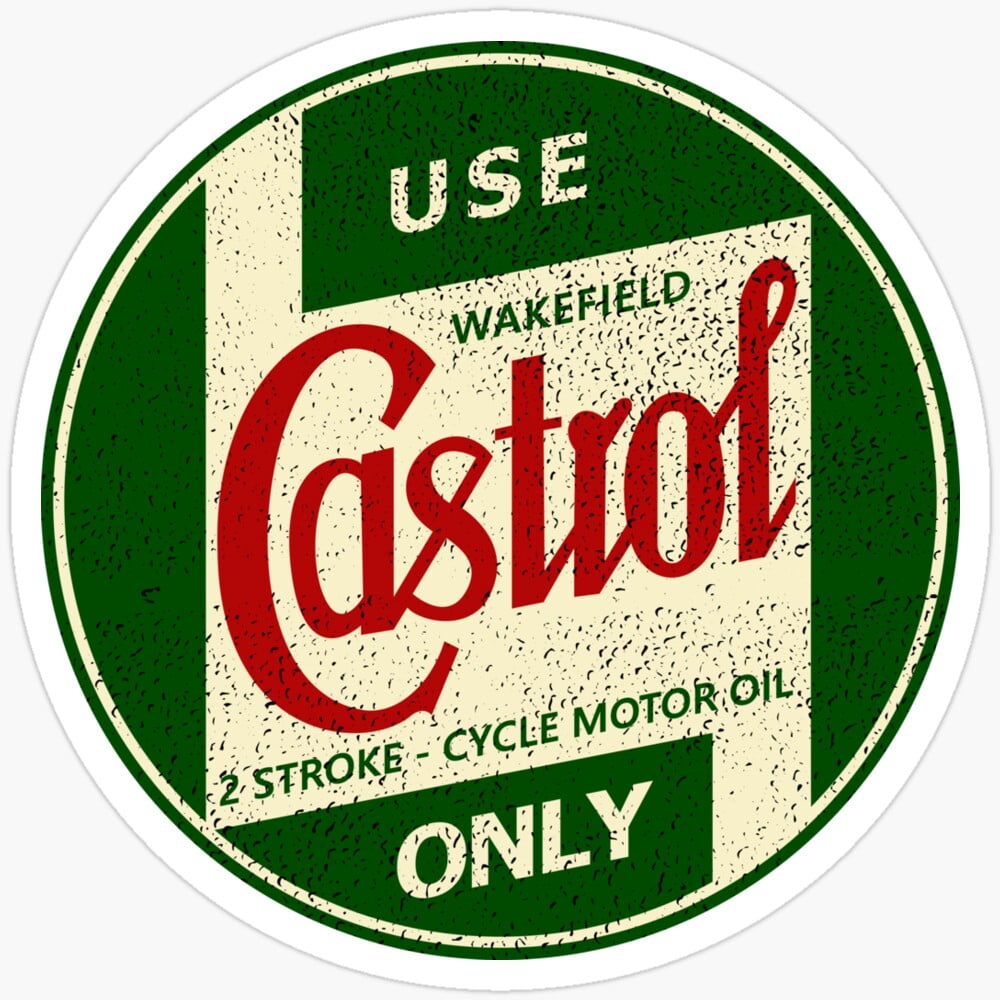 Vintage Castrol Oil Sign Sticker Phone Decal Water Bottle Stickers Car ...