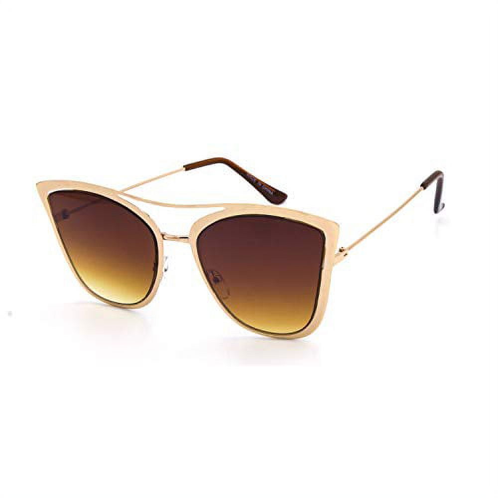 Vintage Cat Eye Fashion Brown Sunglasses UV400 Protection Lens Cateye ...