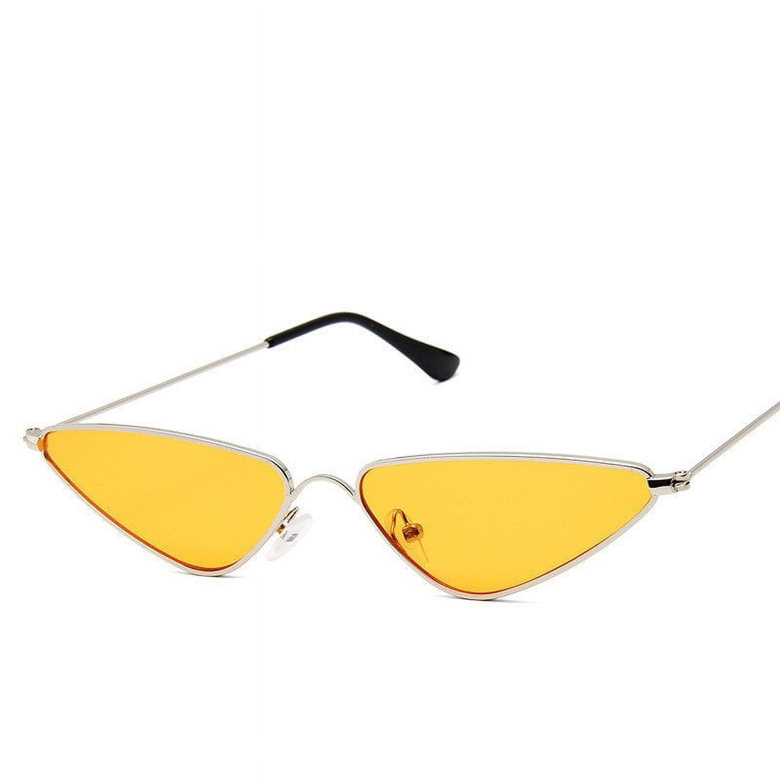 Adults Vintage Cat Eye Sunglasses with Metal Frame Triangle Ocean Piece ...