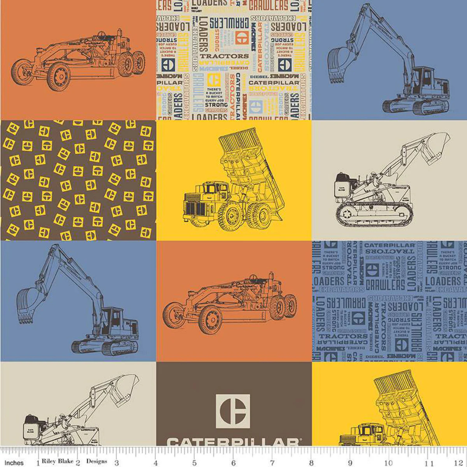 Vintage Caterpillar® Cheater Print Cotton Fabric - Walmart.com