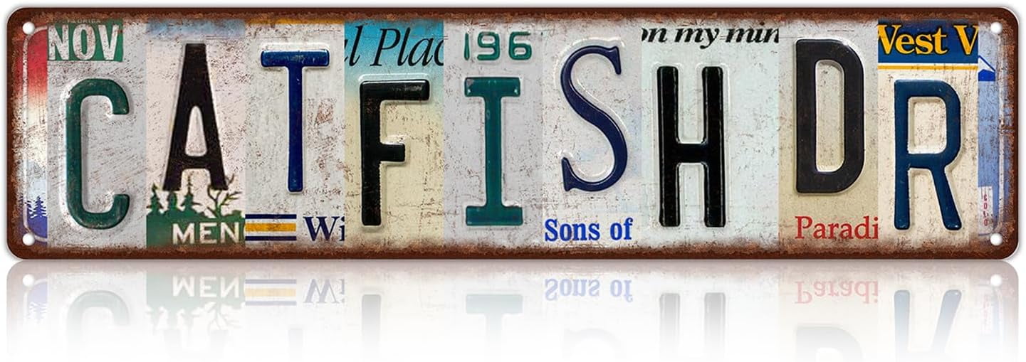 Vintage Catfish Dr Wall Decor Street Signs Home Bar Coffee Metal Tin ...