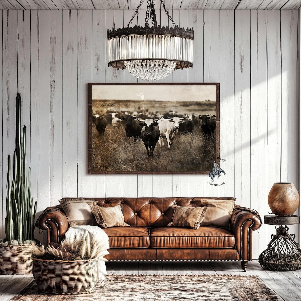 Vintage Cattle Poster, Western Cowboy Wall Art Home Decor #3084 ...