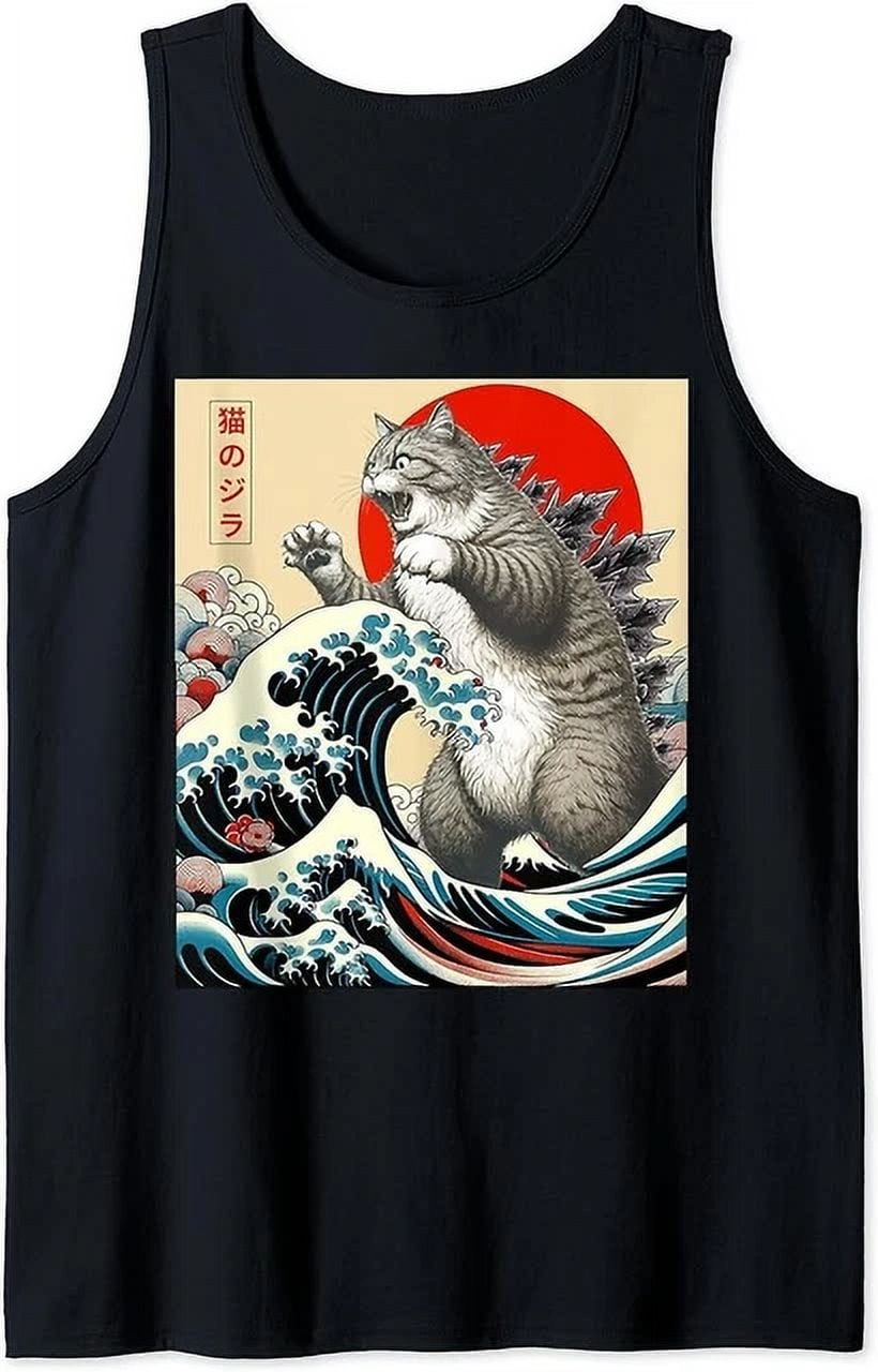 Vintage Catzilla Cat Japanese Art Funny Cat Gifts For Men Women E2Hot ...