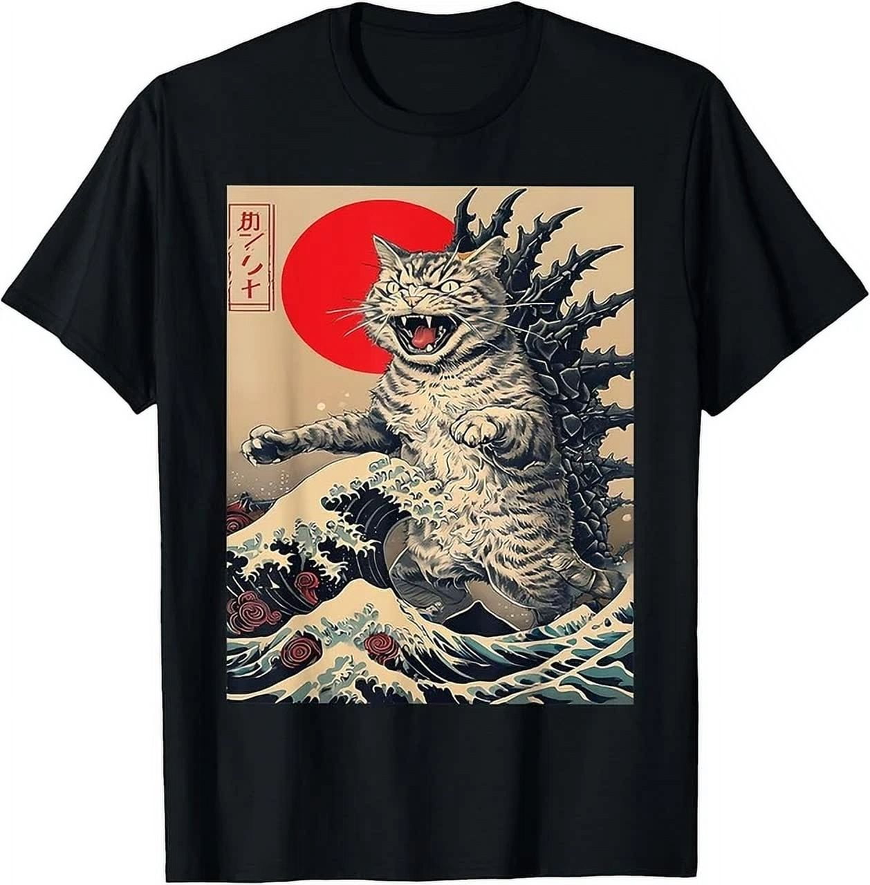 Vintage Catzilla Cat Japanese Art Funny Cat Gifts For Men Women E7Hot ...