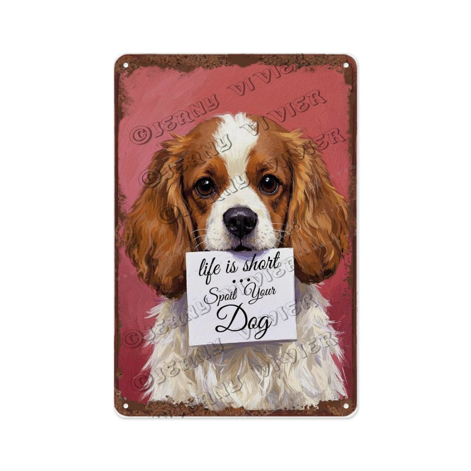 Vintage Cavalier King Charles Spaniel with Funny Quote Sign 8x12 Inch ...