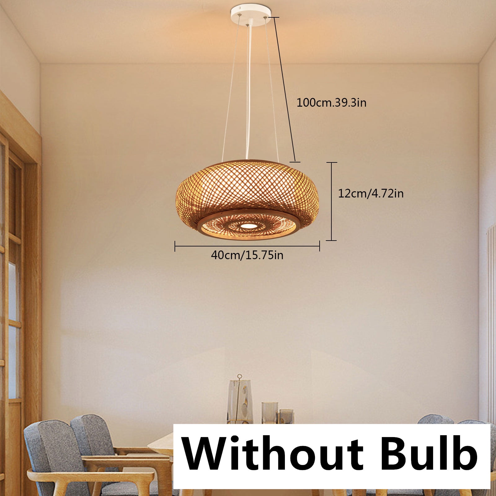 Vintage Ceiling Light Bamboo Pendant Light Chandeliers Hanging Lamp ...