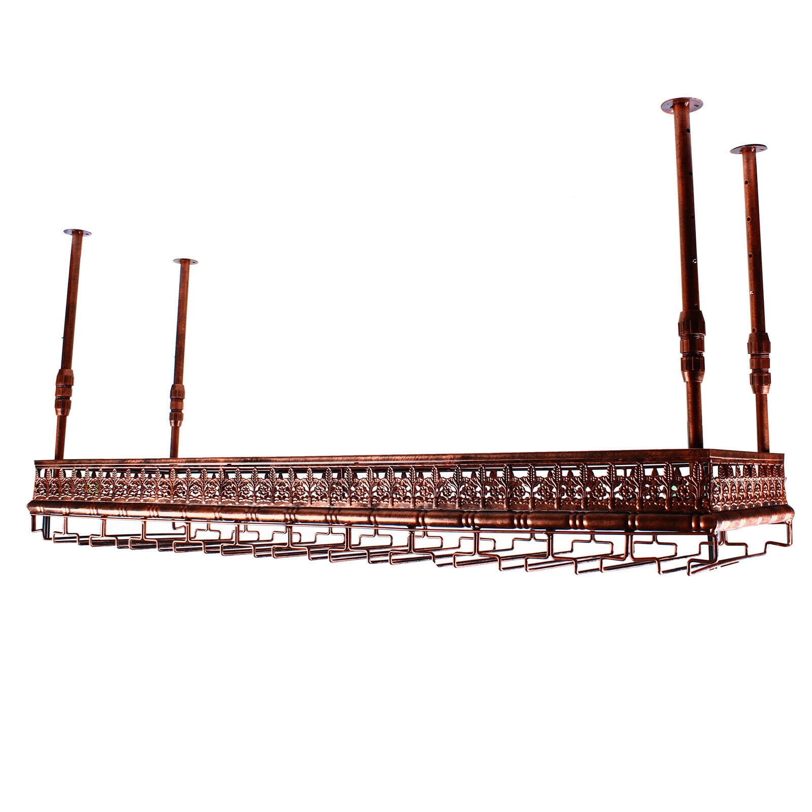 Vintage Ceiling-Mounted Wine Rack Wine Glass Hanging Rack Shelf Bar ...