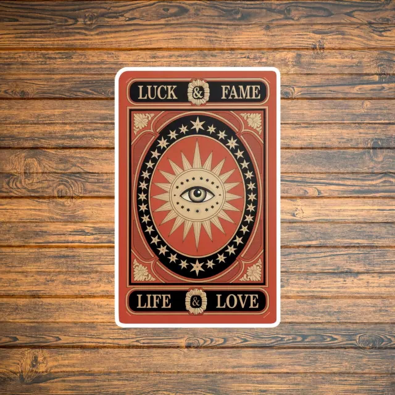 Vintage Celestial Eye Luck Fame Life Love Sticker - Retro Mystical ...