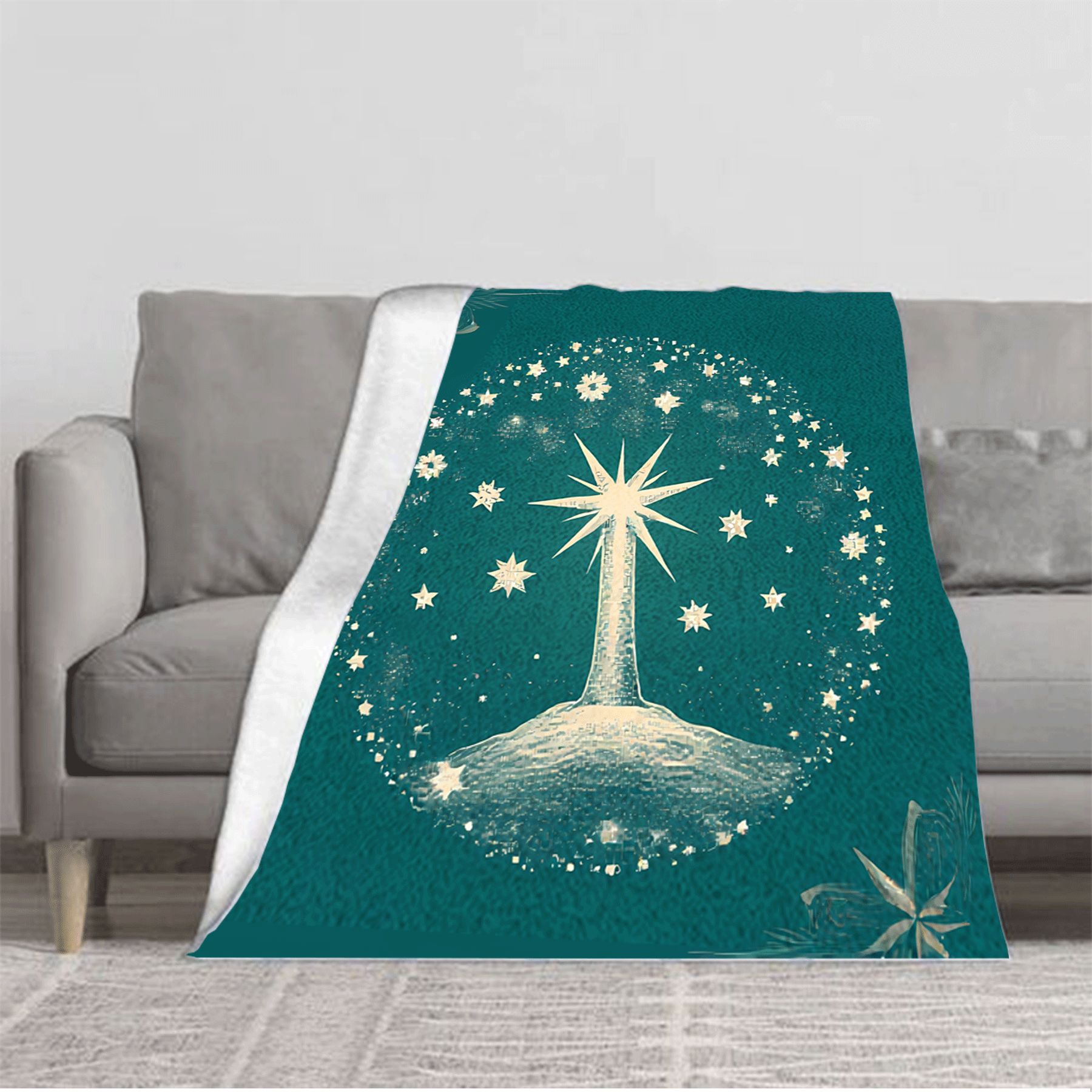 Vintage Celestial Flannel Blanket - Soft & Warm Starry Night Design for ...
