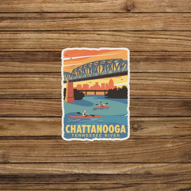 Vintage Chattanooga Tennessee River Retro Travel Sticker Stickerphone ...