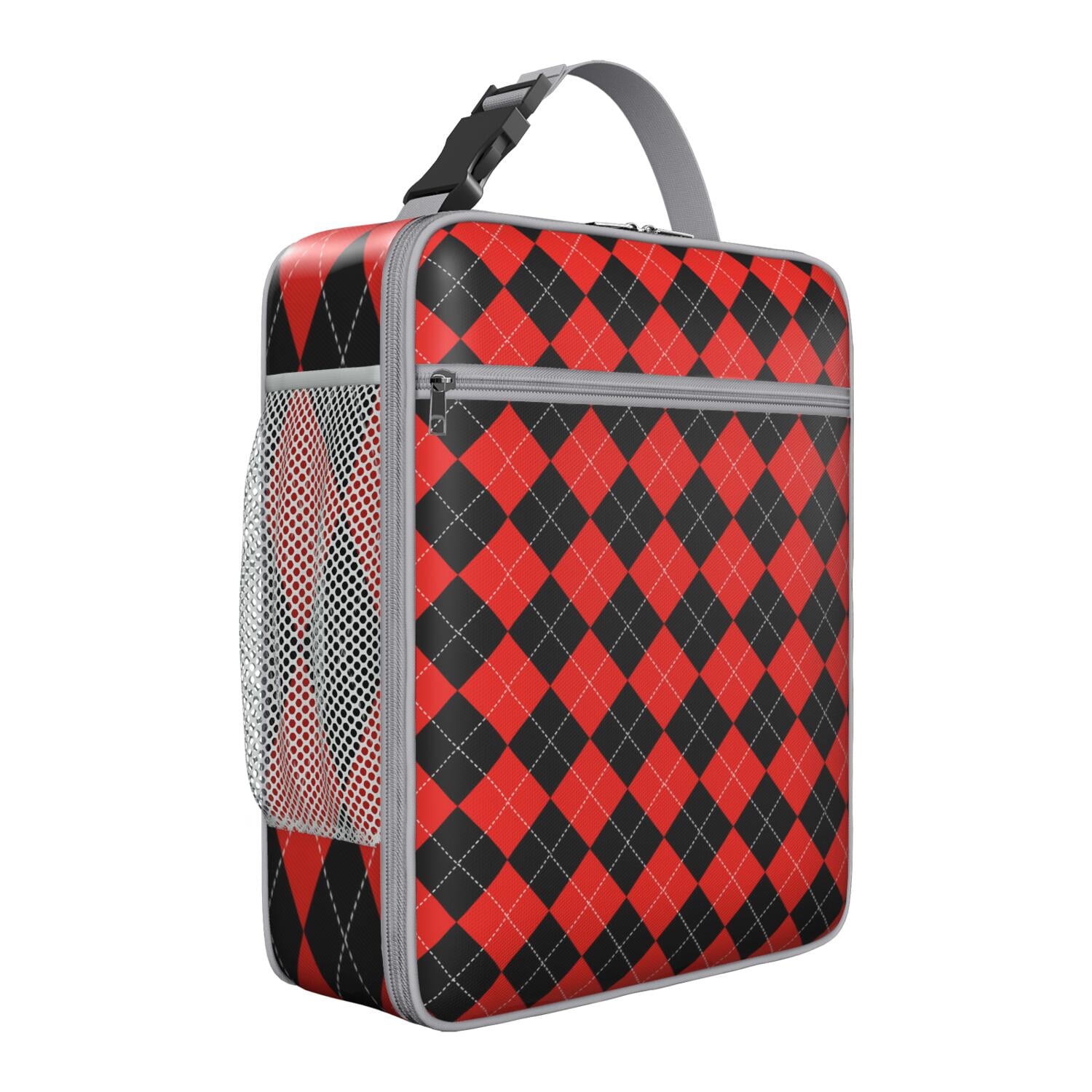 Vintage Checkered Insulated Lunch Bag Box Teen Reusable Lunch Tote Bag ...