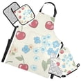 Vintage Cherries and Flowers Oven Mitts and Pot Holders with Chef Apron ...